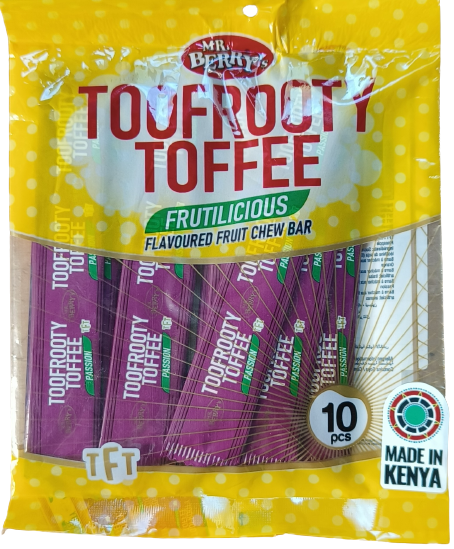 Mr. Berry's Toofrooty Toffee Passion Flavoured Fruit Chew Bar 10 Pcs ...