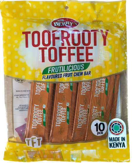 Mr. Berry's Toofrooty Toffee Orange Flavoured Fruit Chew Bar 10 Pcs ...
