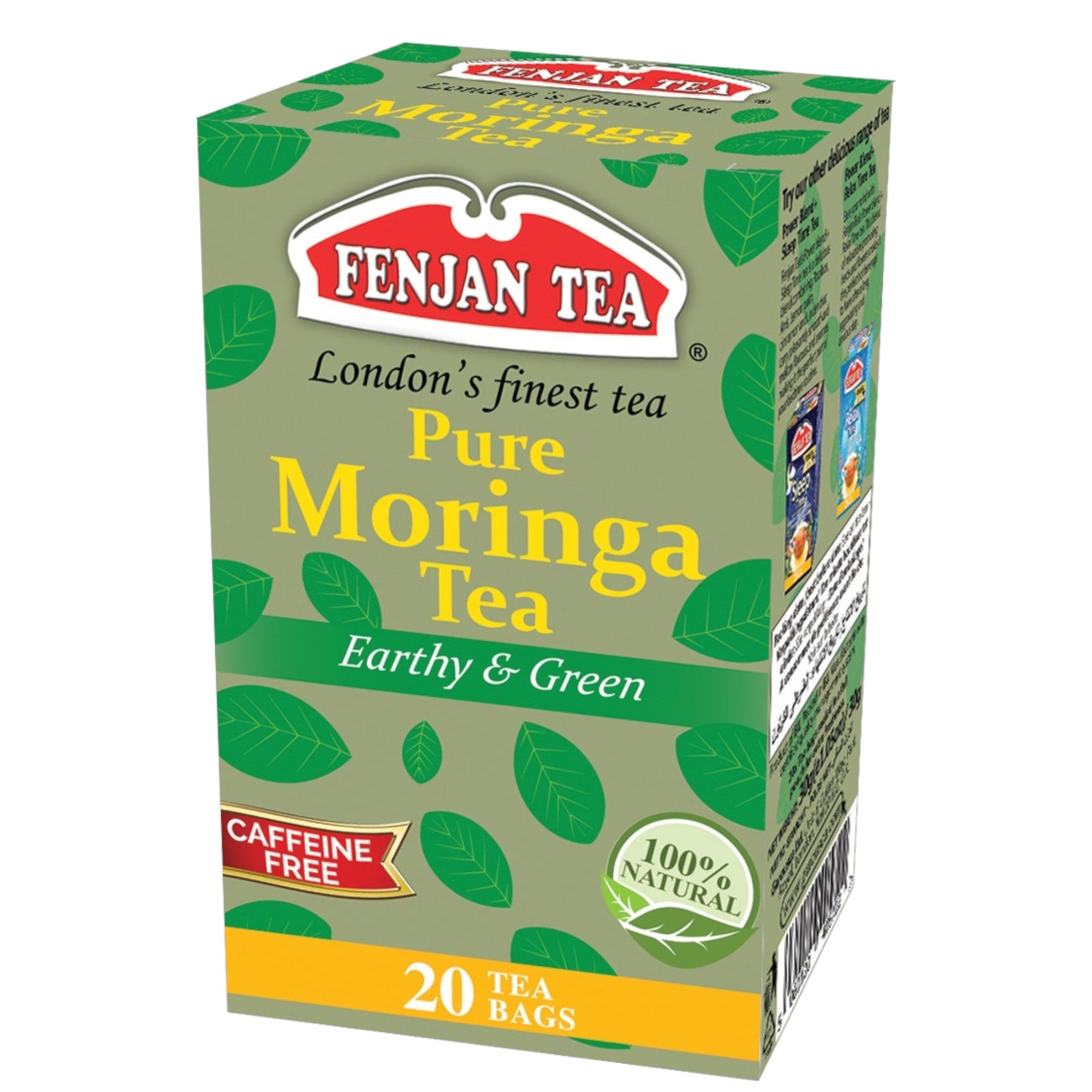 Fenjan Pure Moringa Tea, Earthy & Green 20 Tea Bags – East African Foods