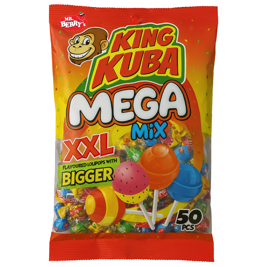 Mr. Berry's King Kuba Mega Mix Lollipop XXL 50 Pcs – East African Foods